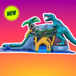 T-Rex Express XL Dinosaur Bounce House with Slide (Wet or D - Bouncin ...